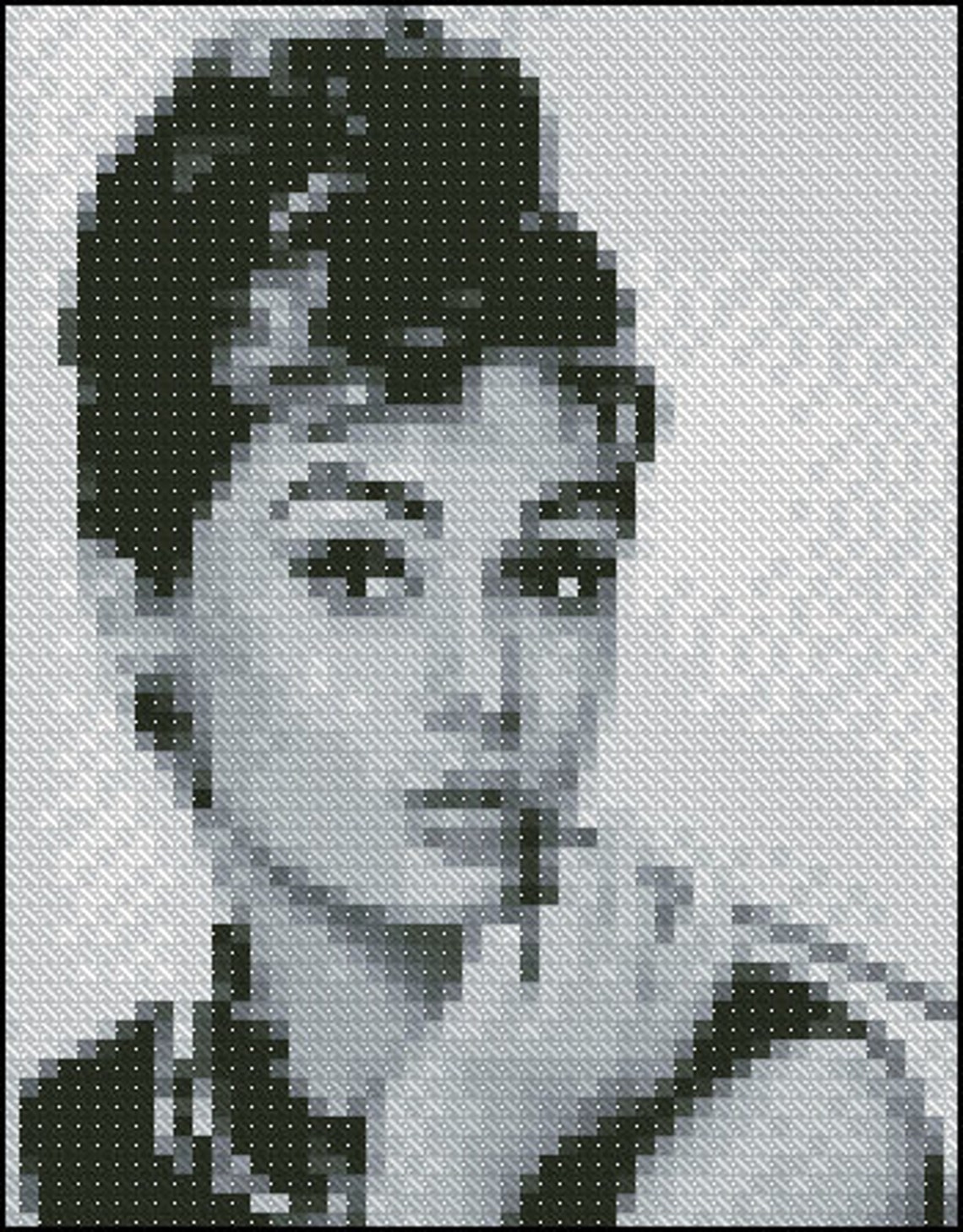 Audrey Hepburn MINI Cross Stitch Pattern DMC Chart Two Color Variations ...