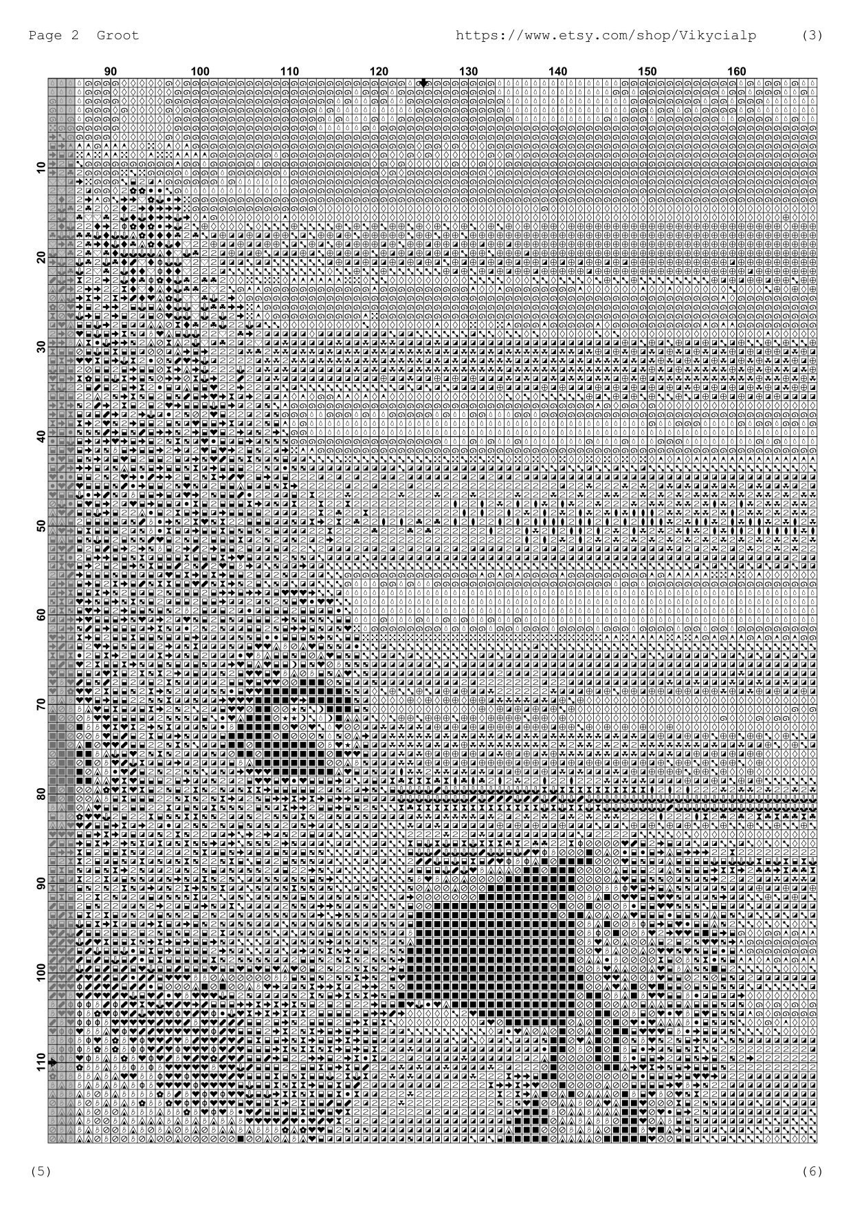 Groot Cross Stitch Pattern DMC Chart Two Color Variations Needlepoint ...