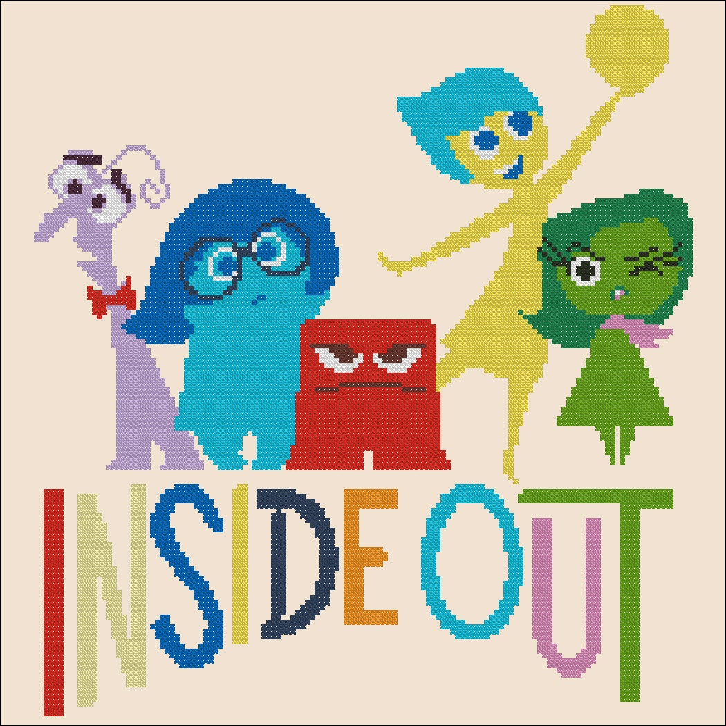 Inside Out Cross Stitch Pattern DMC Chart Two Color Variations - Etsy