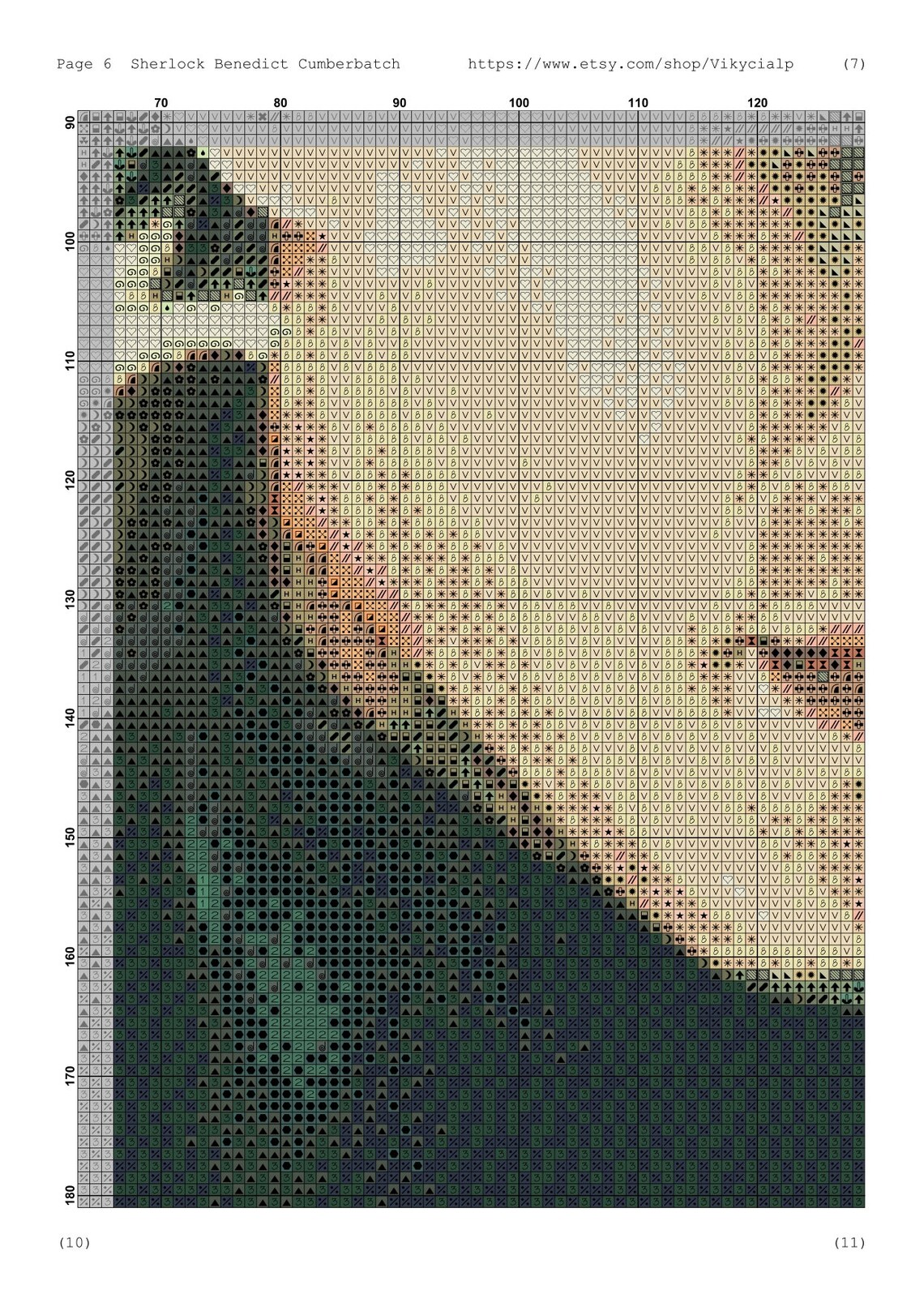 Sherlock Benedict Cumberbatch Cross Stitch Pattern Chart Two - Etsy