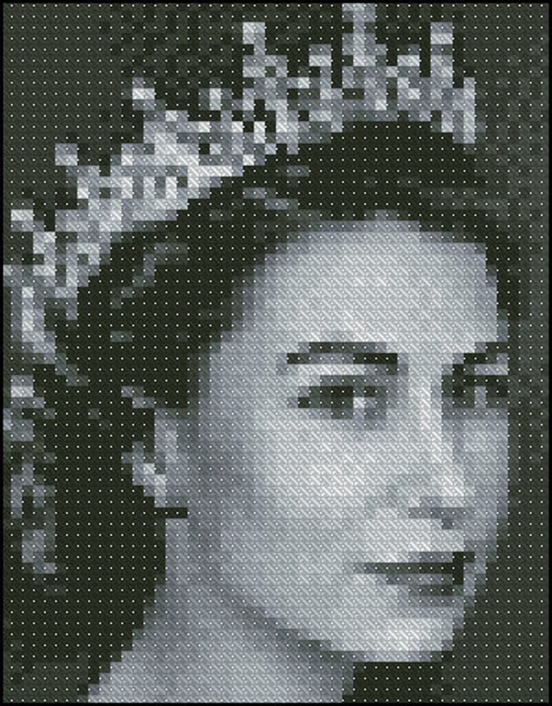 In Memory of Queen Elizabeth II MINI Cross Stitch Pattern Dms Chart Two Color Variations ...