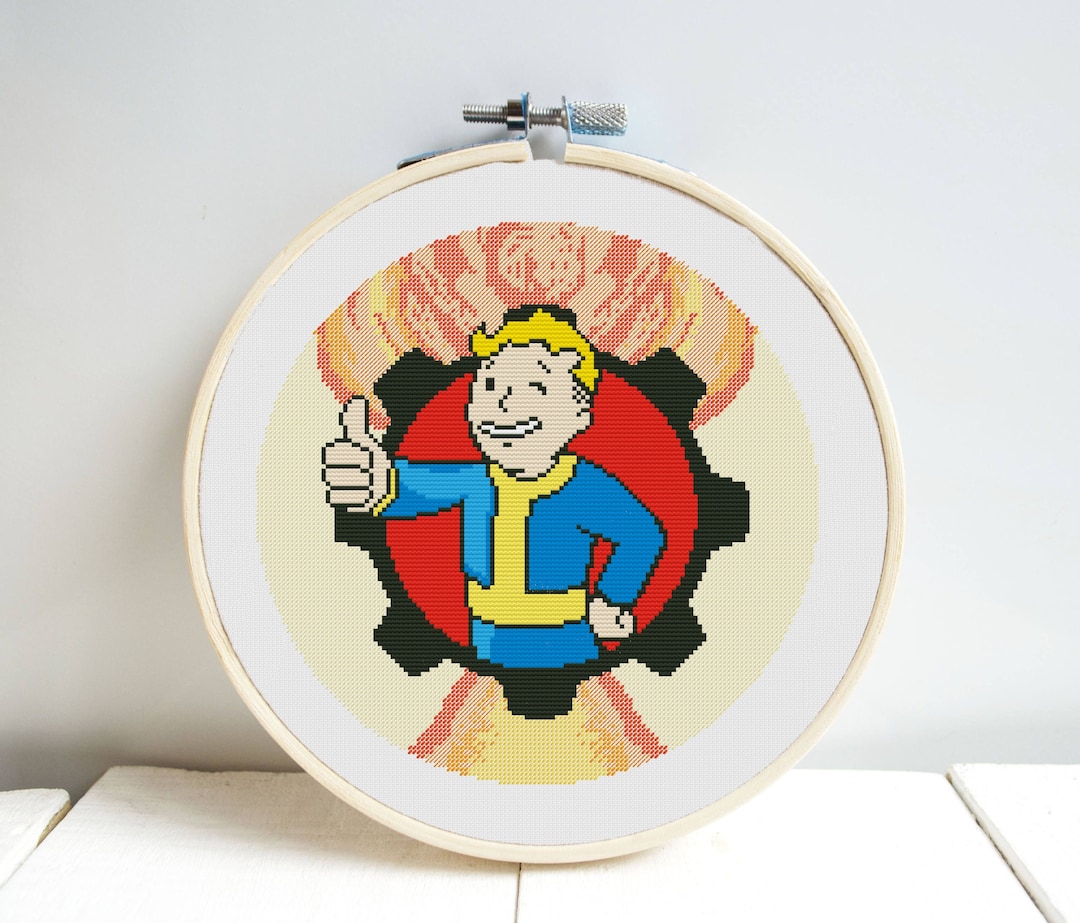 Fallout Vault Boy Cross Stitch Pattern DMC Chart Needlepoint - Etsy UK