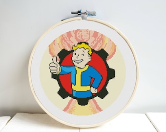 Fallout Vault Boy Cross Stitch Pattern - Etsy UK