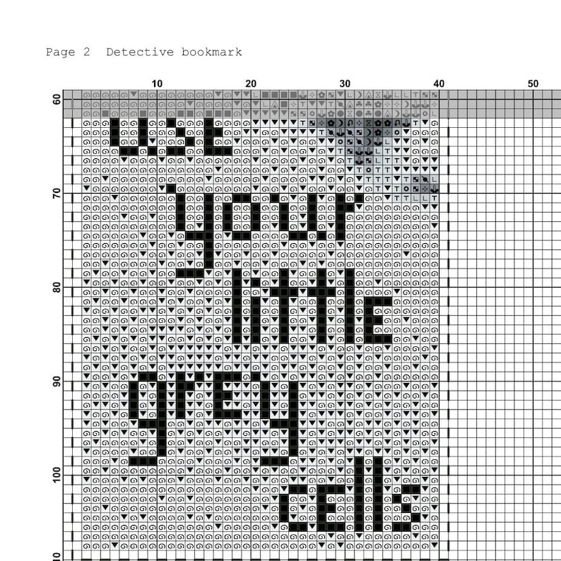 Detective Bookmarks Cross Stitch Pattern DMC Chart Two Color Variations ...