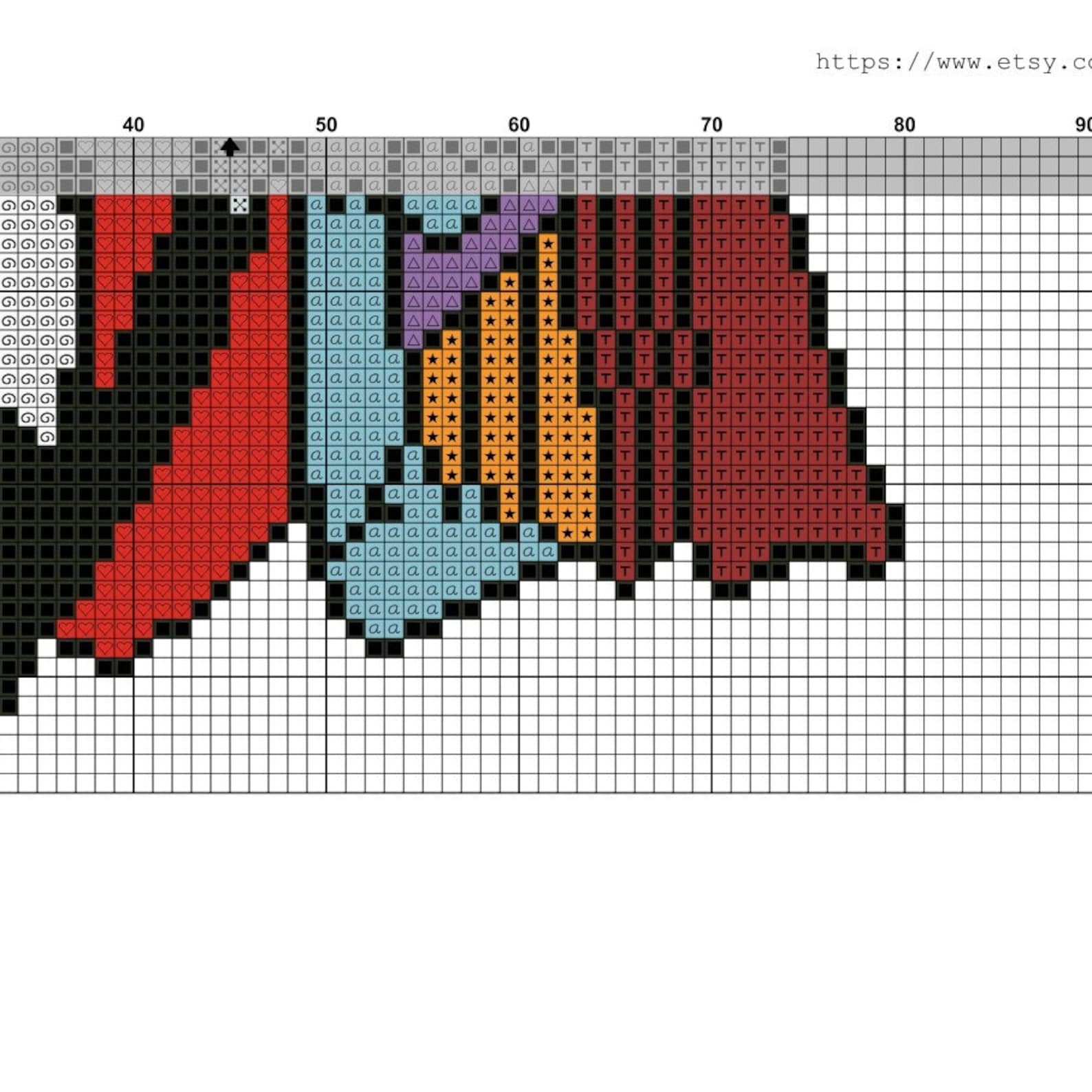 Happy Valentines Day Jack Cross Stitch Pattern DMC Chart Two Color ...