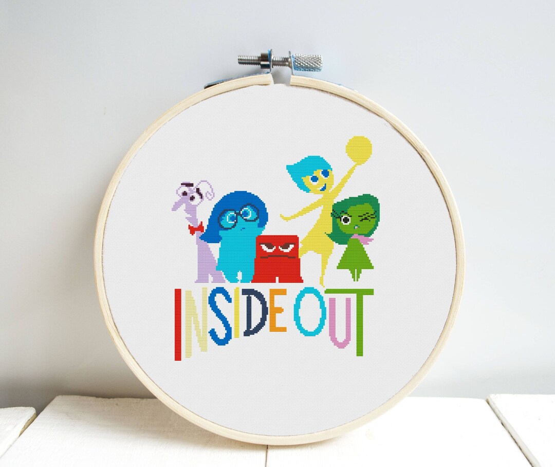Inside Out Cross Stitch Pattern DMC Chart Two Color Variations ...