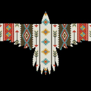 Native American Eagle Cross Stitch Pattern DMC Needlepoint Embroidery ...