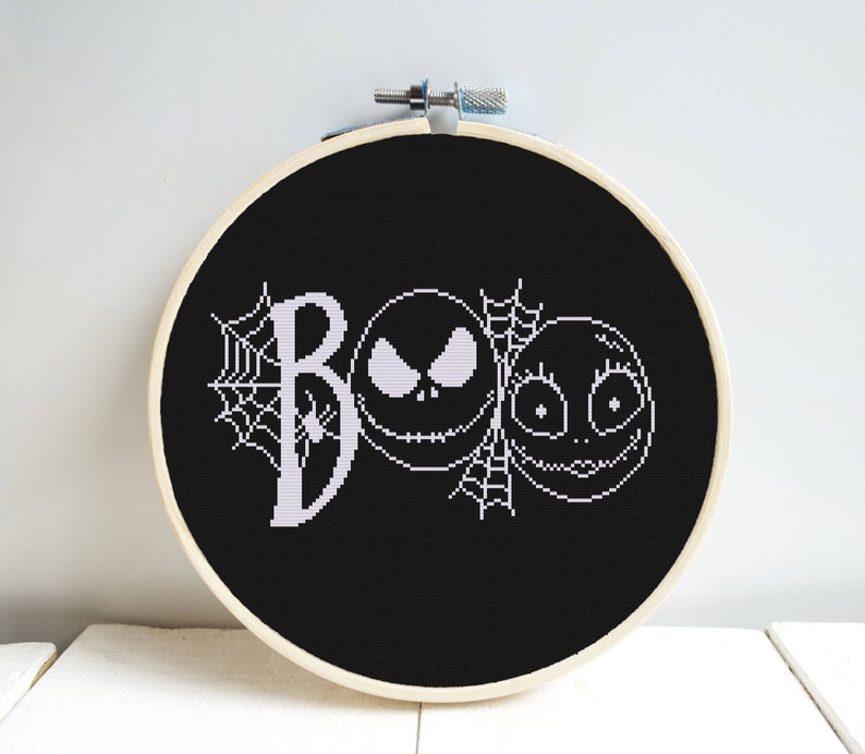 Boo Cross Stitch Pattern DMC Chart Two Color Variations - Etsy