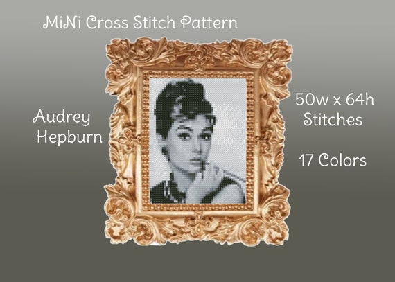 Audrey Hepburn MINI Cross Stitch Pattern DMC Chart Two Color - Etsy