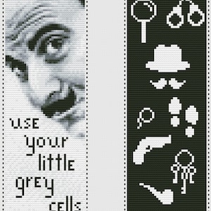 Detective Bookmarks Cross Stitch Pattern DMC Chart Two Color Variations ...