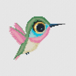 Hummingbird Cross Stitch Pattern DMC Chart Two Color Variations ...