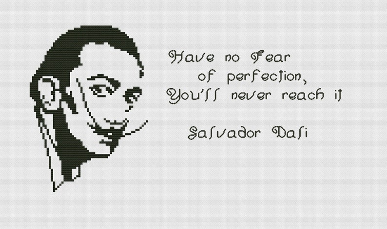 Salvador Dali Letters Cross Stitch Pattern DMC Needlepoint Embroidery ...