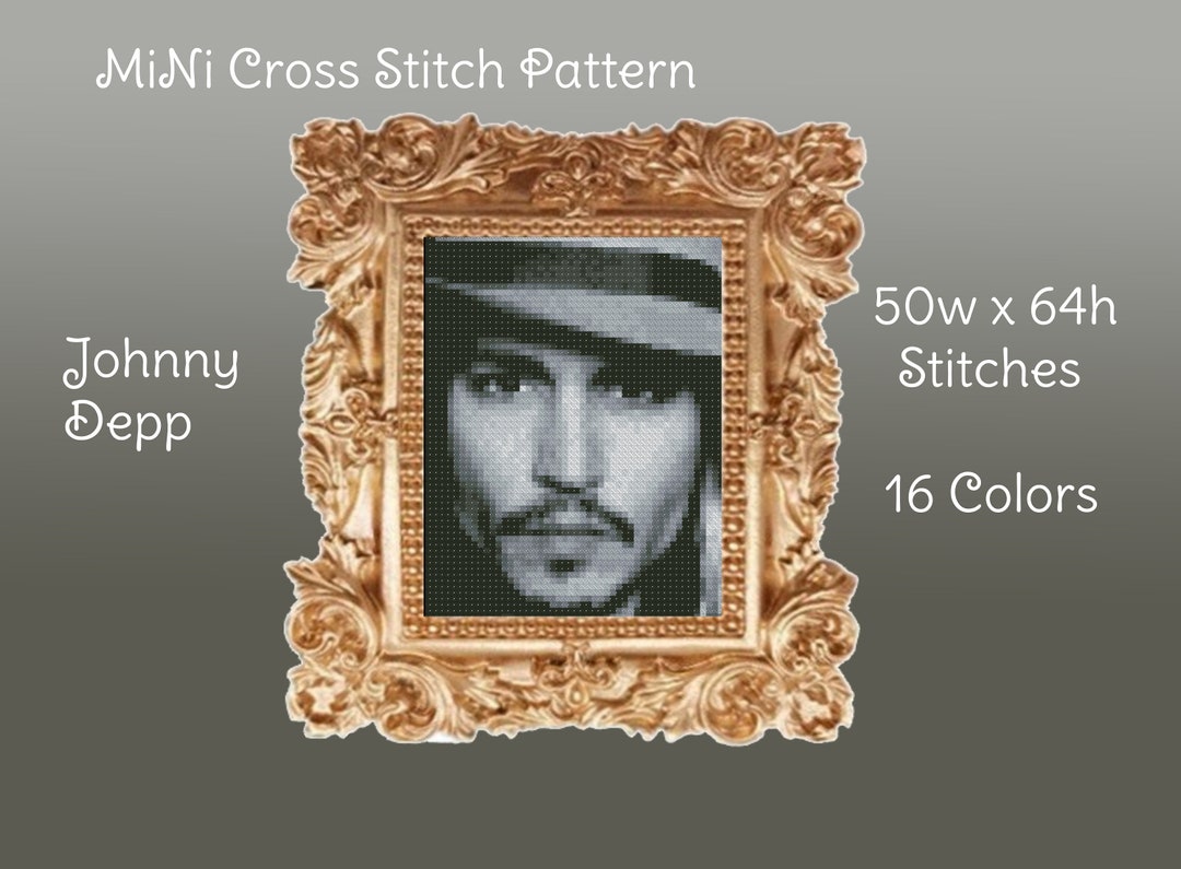 Johnny Depp MINI Cross Stitch Pattern DMC Chart Two Color Variations ...