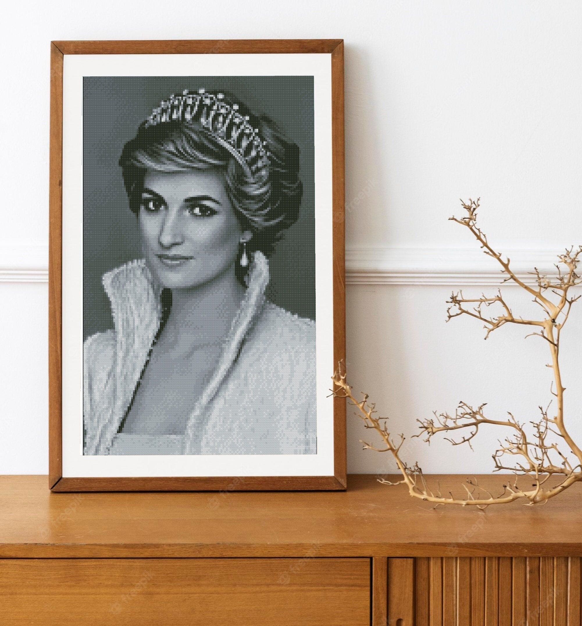 Diana Princess of Wales Cross Stitch Pattern, Two Color DMC Chart (PDF ...