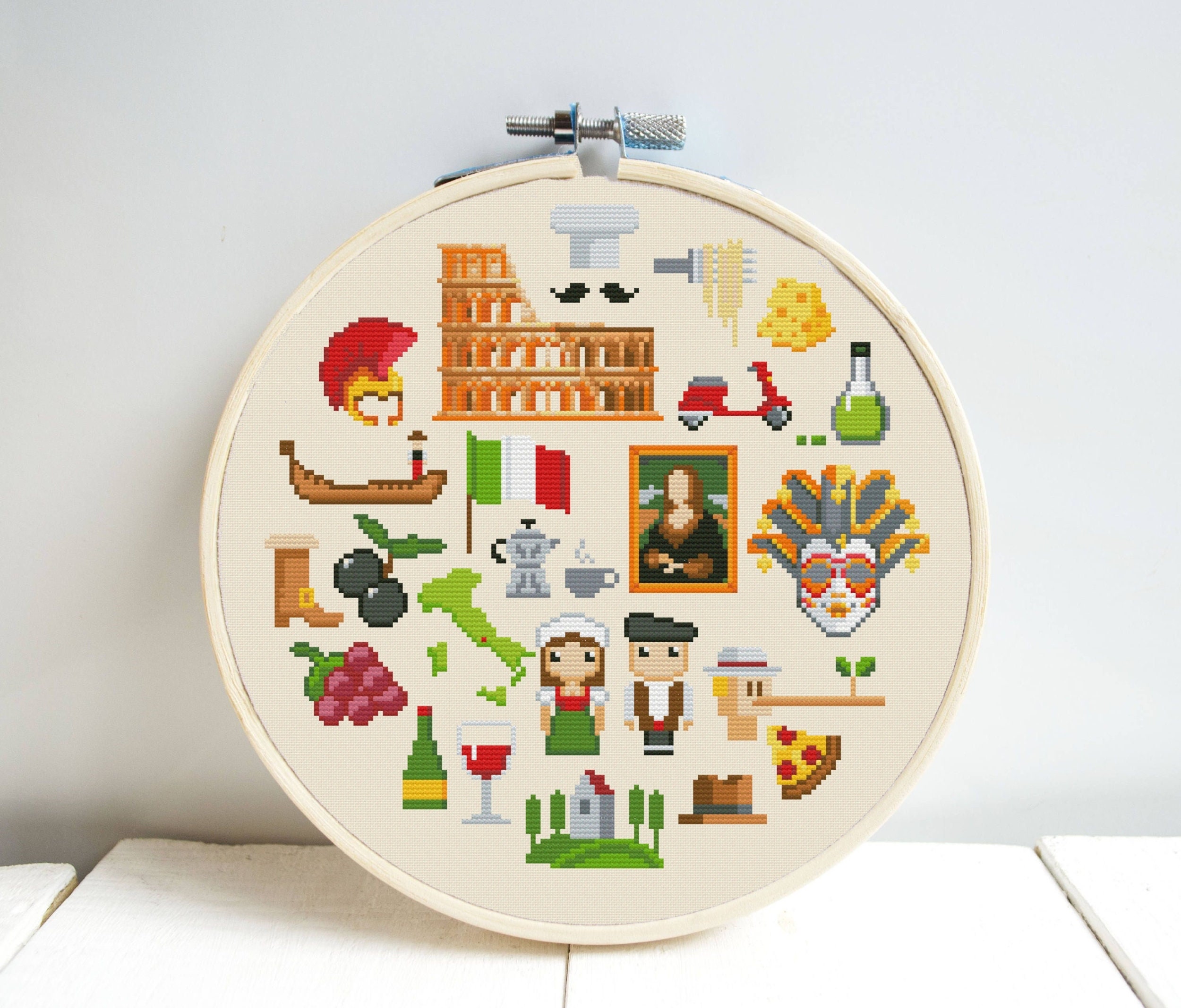 Italy Sampler Cross Stitch Pattern DMC Chart Needlepoint - Etsy