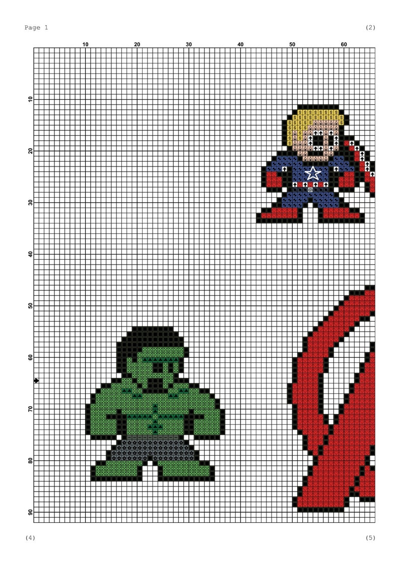 Avengers Cross Stitch Pattern DMC Chart Two Color Variations - Etsy