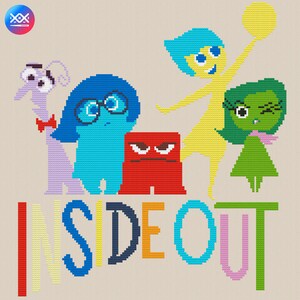 Inside Out Cross Stitch Pattern DMC Chart Two Color Variations ...