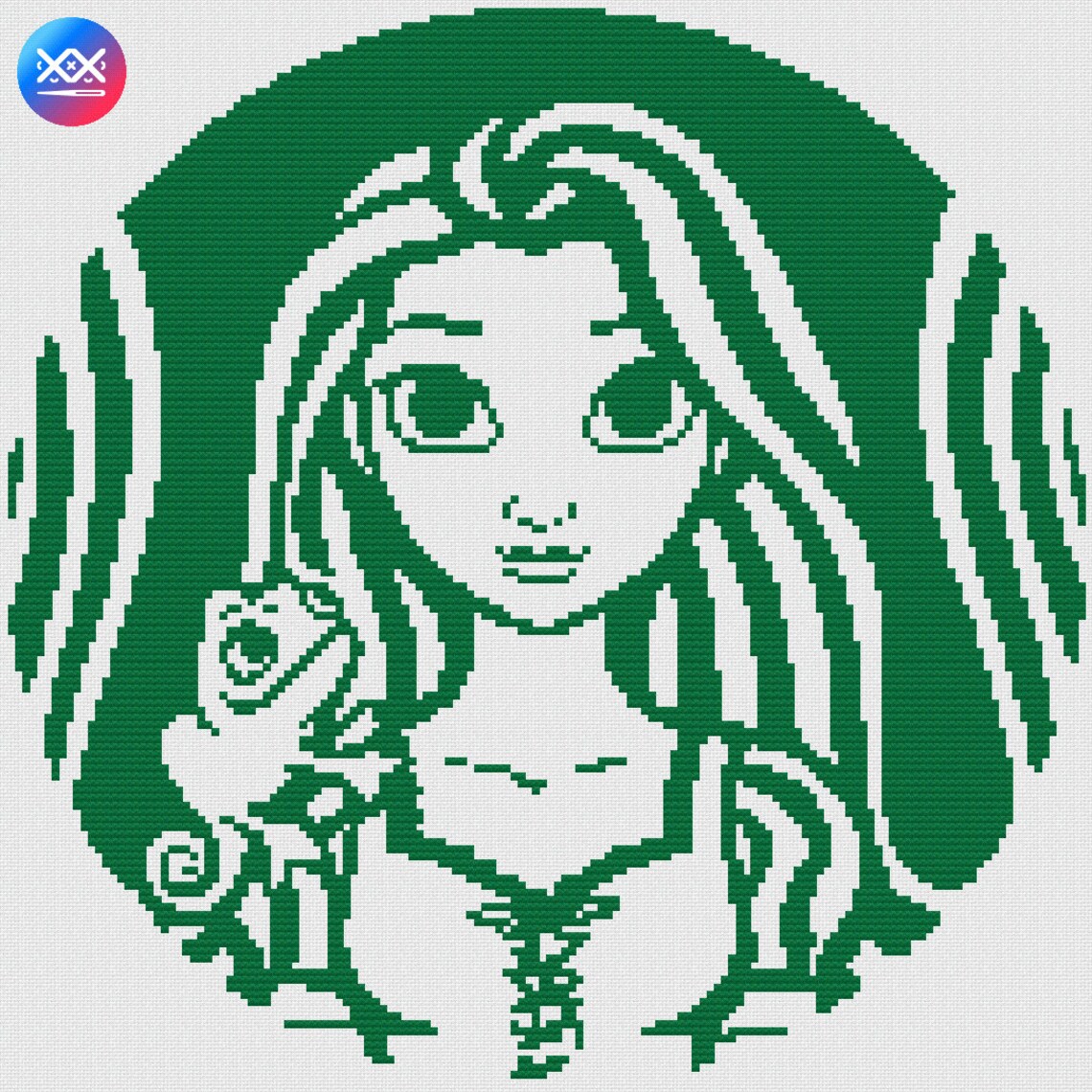 Tangled Cross Stitch Pattern DMC Chart Needlepoint Embroidery Chart ...