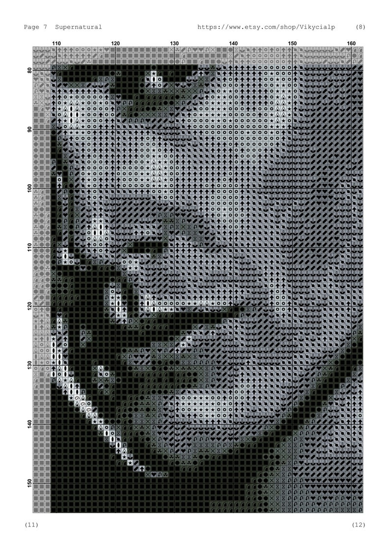 Supernatural Cross Stitch Pattern DMC Chart Two Color - Etsy