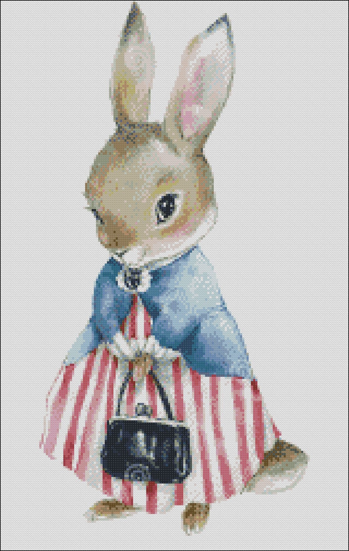 Victorian Rabbit Cross Stitch Pattern DMC Chart Two Color - Etsy