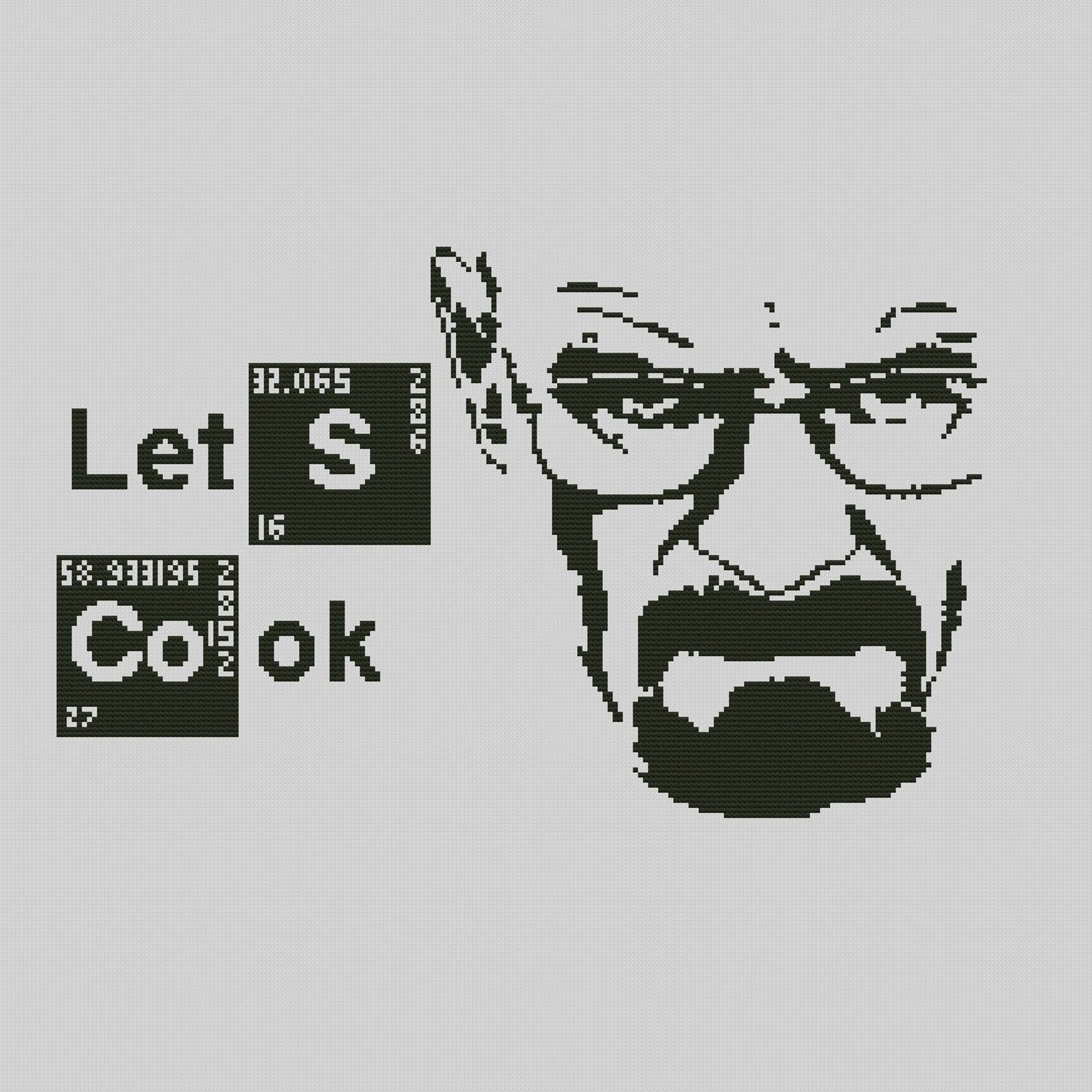 Lets Cook Heisenberg Breaking Bad Letters Cross Stitch Pattern - Etsy