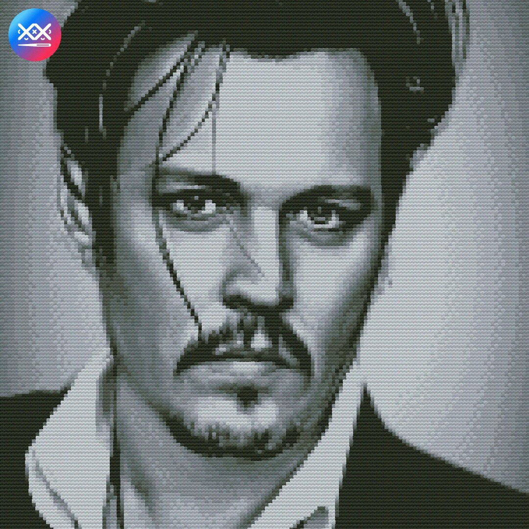 Johnny Depp Portrait Cross Stitch Pattern, Two Color DMC Chart (PDF) - Etsy