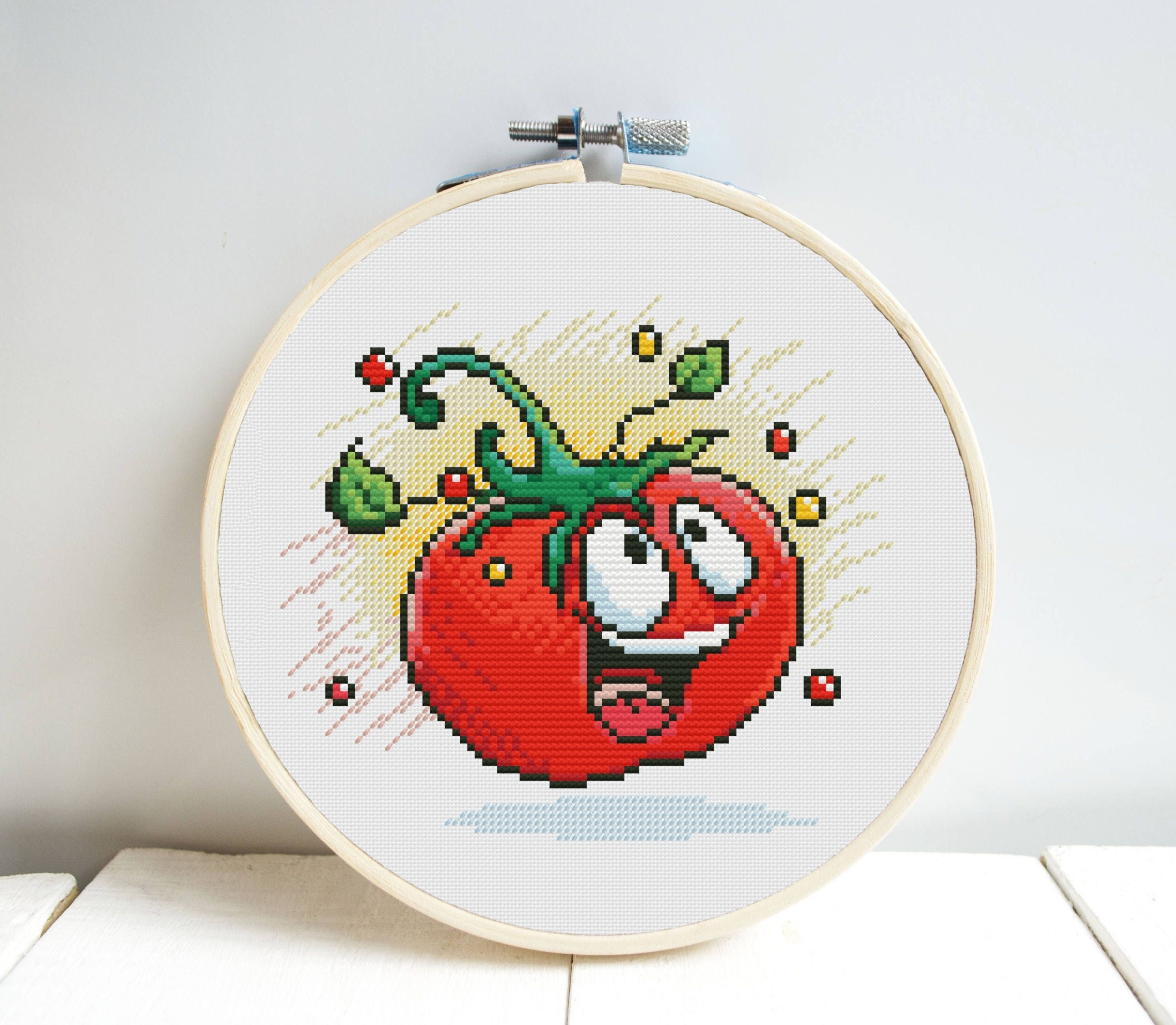 Crazy Tomato Cross Stitch Pattern DMC Chart Two Color - Etsy