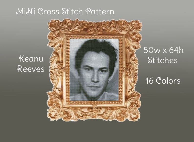 Keanu Reeves MINI Cross Stitch Pattern DMC Chart Two Color Variations ...