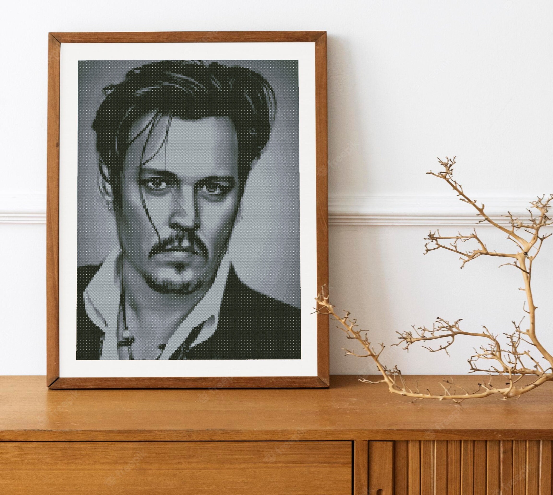 Johnny Depp Cross Stitch Pattern DMC Chart Two Color - Etsy