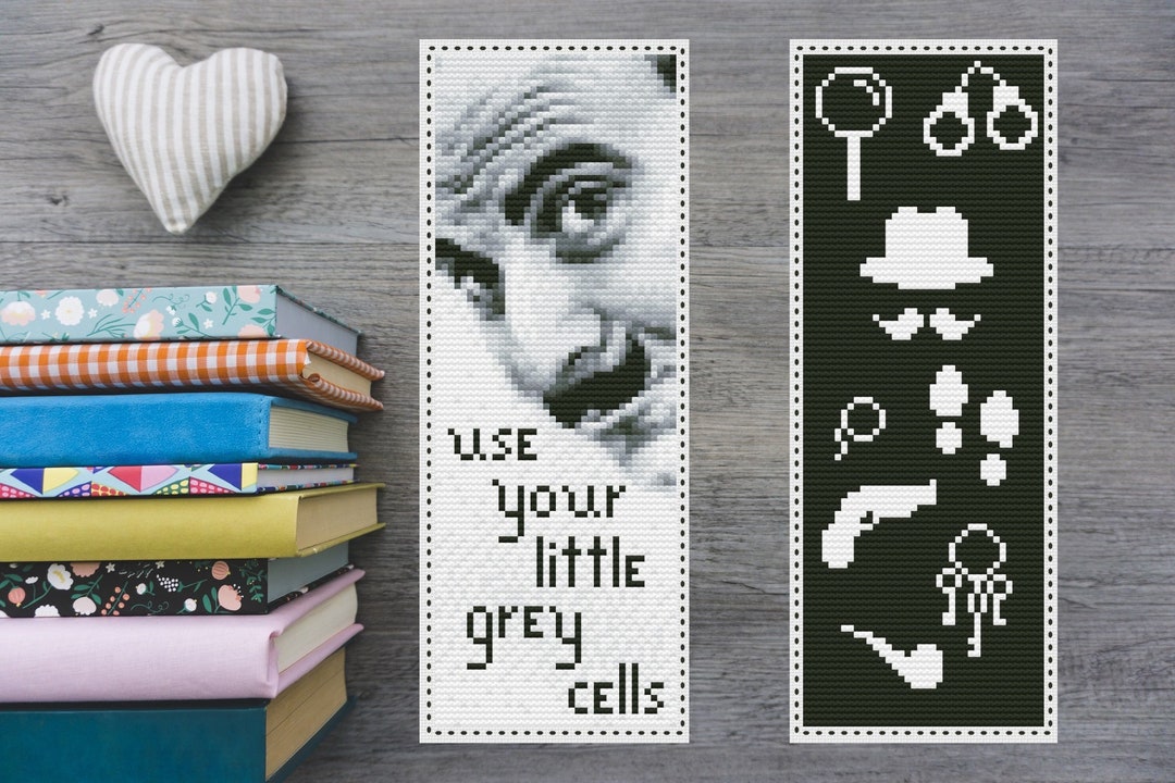 Detective Bookmarks Cross Stitch Pattern DMC Chart Two Color Variations ...