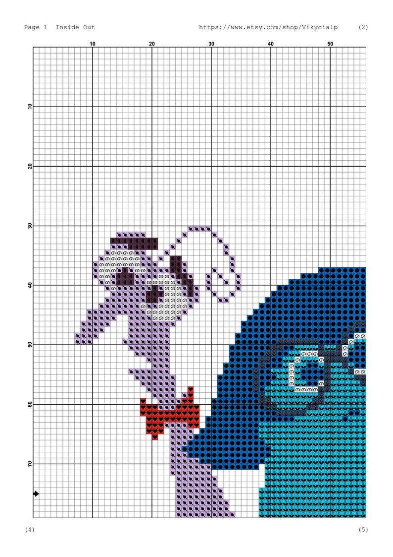 Inside Out Cross Stitch Pattern DMC Chart Two Color Variations ...
