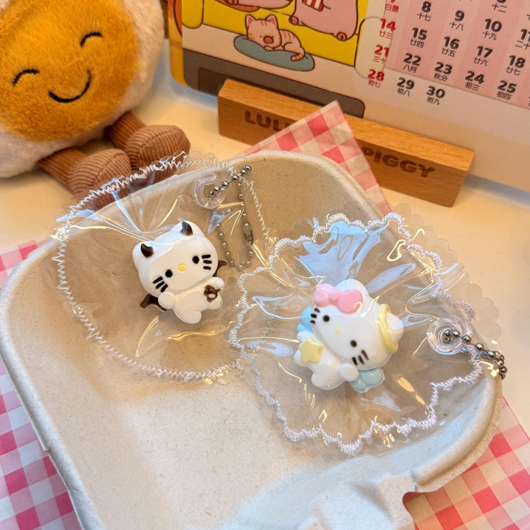 Kitty Mini Angel Devil Taba Squishy Toy Keychain | Soft Slow Rising ...