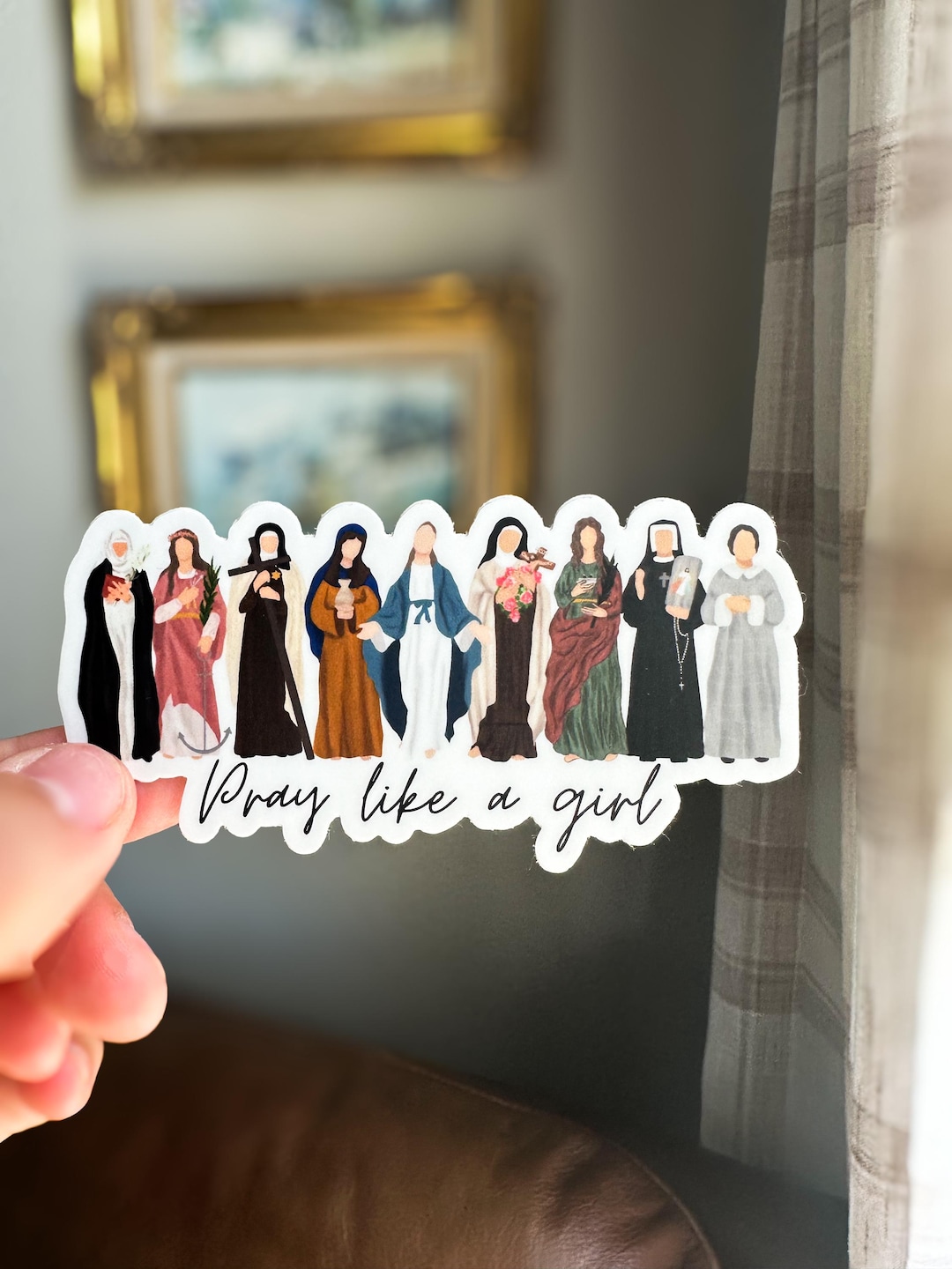 Pray Like a Girl Sticker, Female Saints, Catholic Sticker, Christian ...
