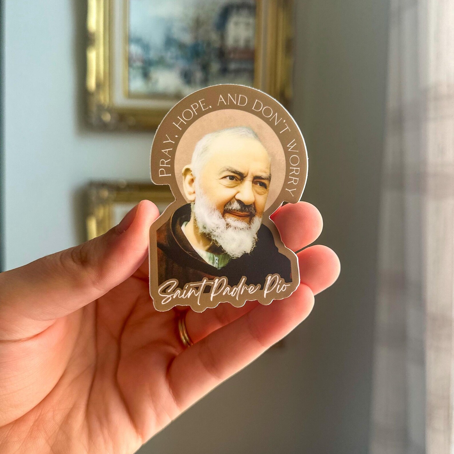 Saint Padre Pio Sticker Pray, Hope, and Dont Worry, Catholic Saint Sticker, Christian Sticker ...