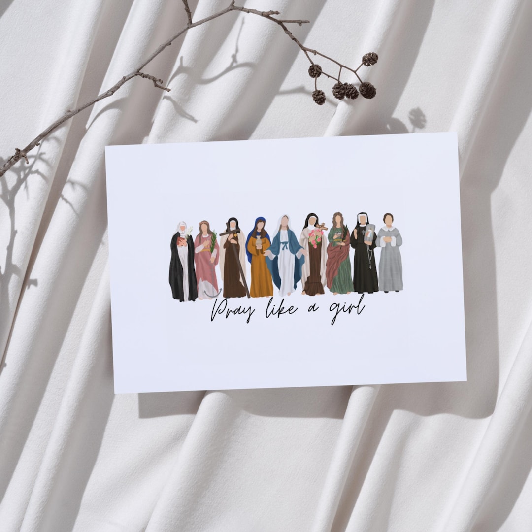 8x10 Pray Like a Girl Print, Female Saints, Catholic Prints - Etsy