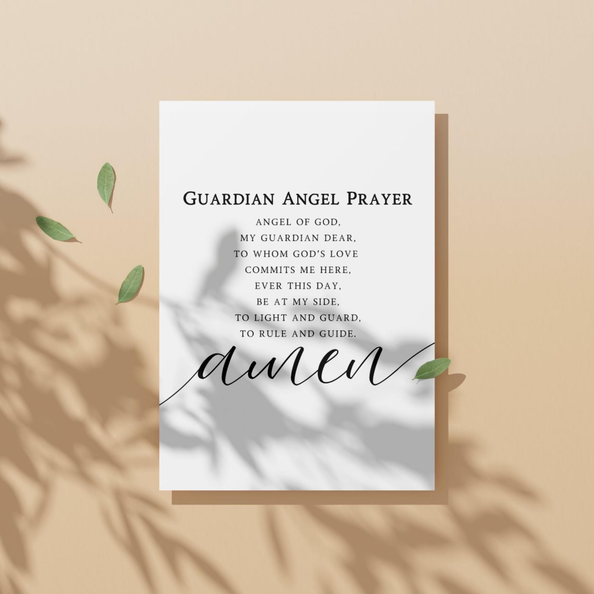 Guardian Angel Prayer Instant Download - Five Different Sizes, Catholic ...