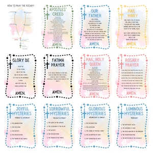 How to Pray the Rosary Guide and Prayer Cards, Digital Download ...