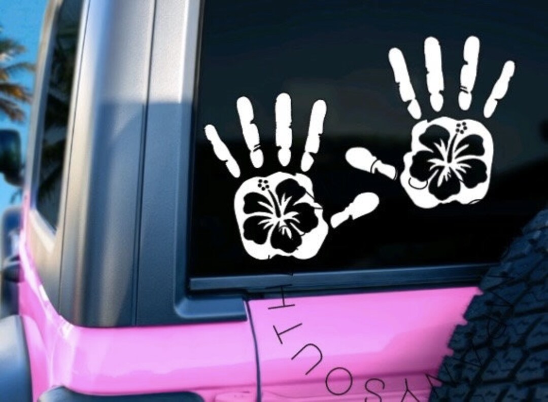 J E E P Mirror Wave Decal Hibiscus Decal Wrangler Wave Je Ep - Etsy
