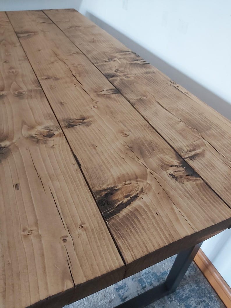 Solid Wood Rustic Dining Table. - Etsy UK