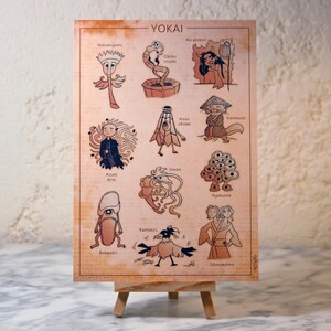 Yokai Poster A5, 3 Designs Available - Vintage Japan Print, Japanese ...