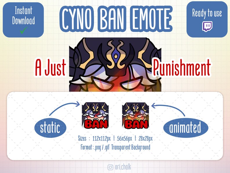 Ban Emote for Twitch, Cyno From Genshin Impact - Animated and Static ...