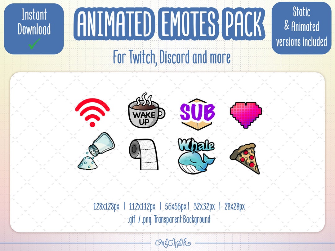 Bundle of Animated Emotes for Twitch Streams Twitch Essential Emotes ...