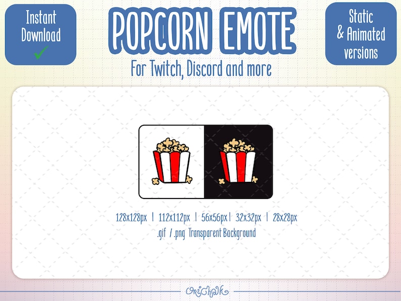 Popcorn Animated Emote for Twitch & Discord - Etsy