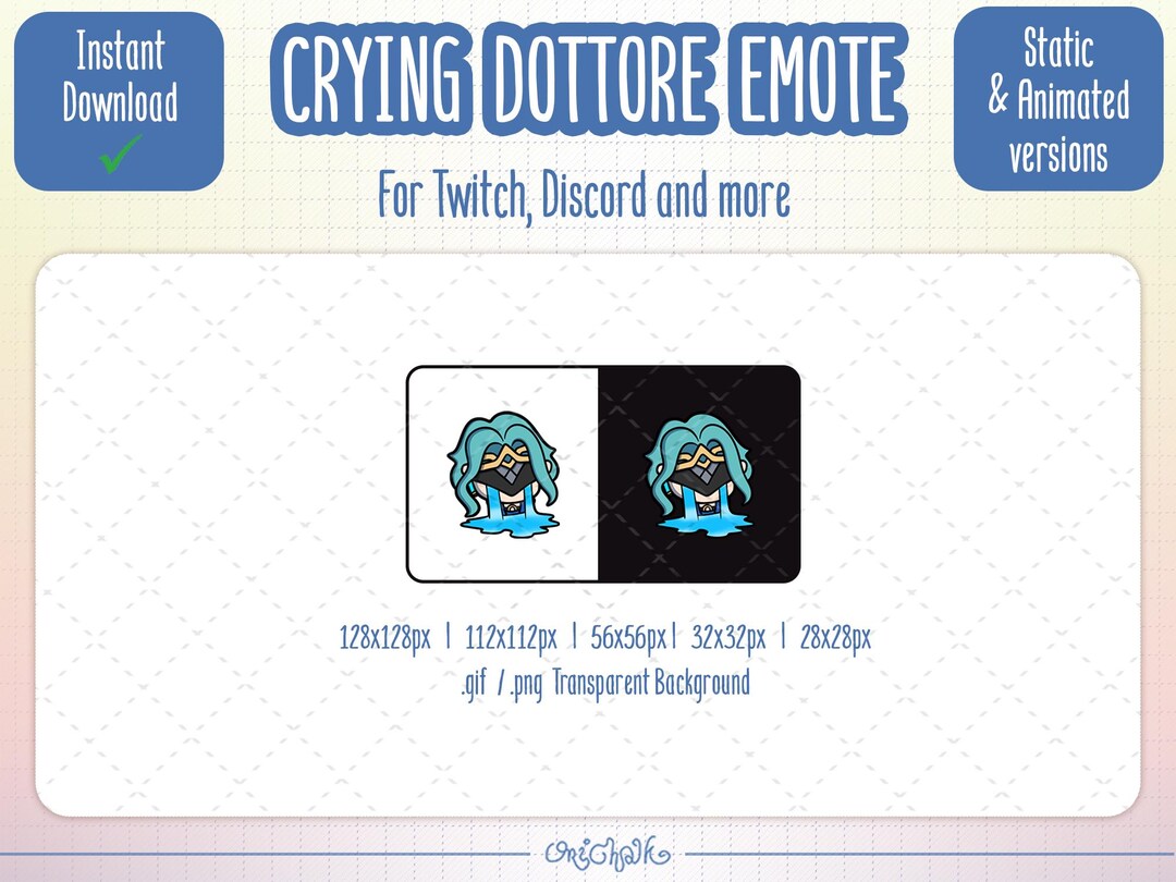 Crying Dottore Emote for Twitch, Discord - Animated Genshin Fatui Emote ...