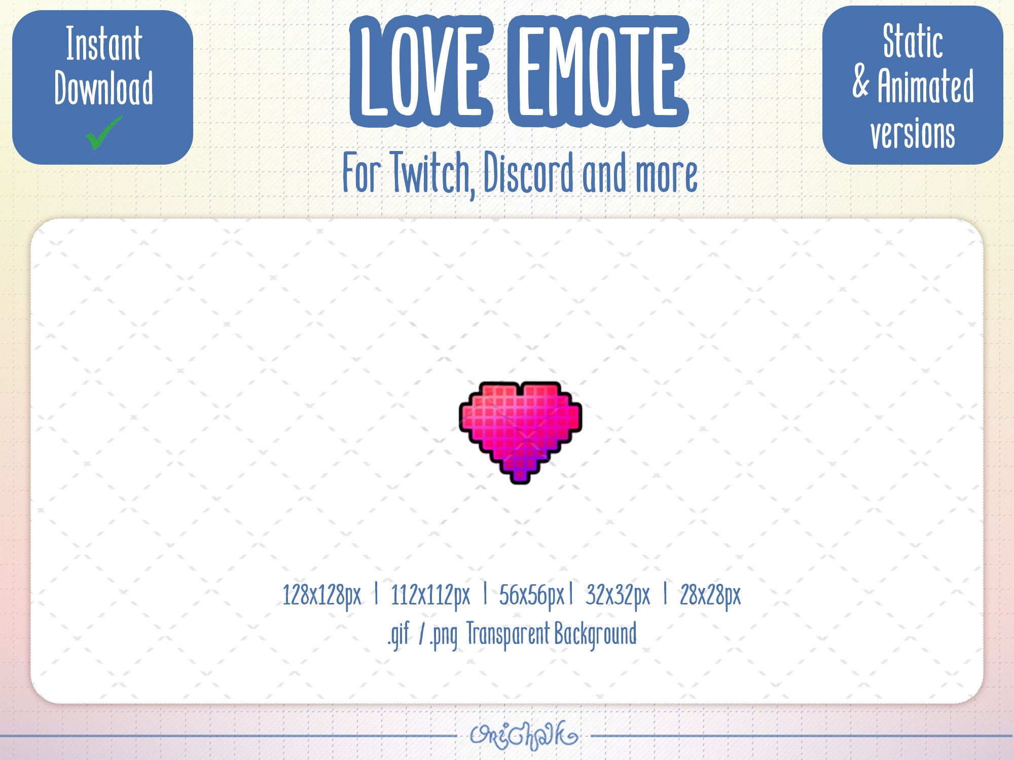 Animated Pixel Heart Emote for Twitch - Emote Love, Beating Heart, Love ...