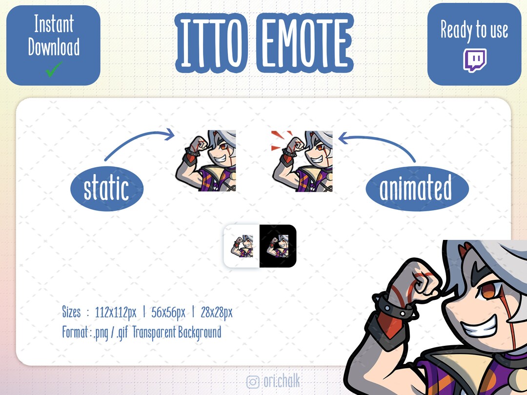 Emote for Twitch Itto From Genshin Impact Animated and - Etsy