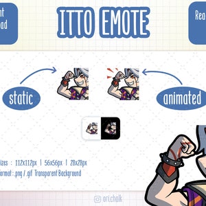 Emote for Twitch Itto From Genshin Impact Animated and - Etsy
