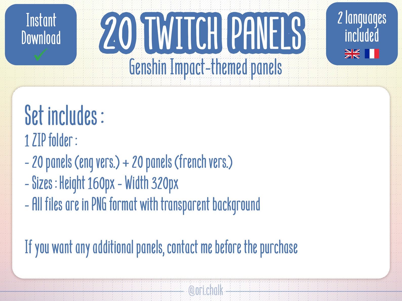 Twitch Panels - Genshin Impact Themed / Primogemm Design / Colorful - Etsy