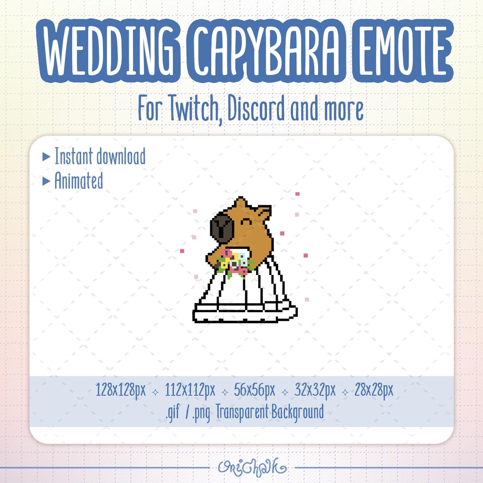 Animated Capybara Bride Emote – Wedding Themed Emote for Twitch ...