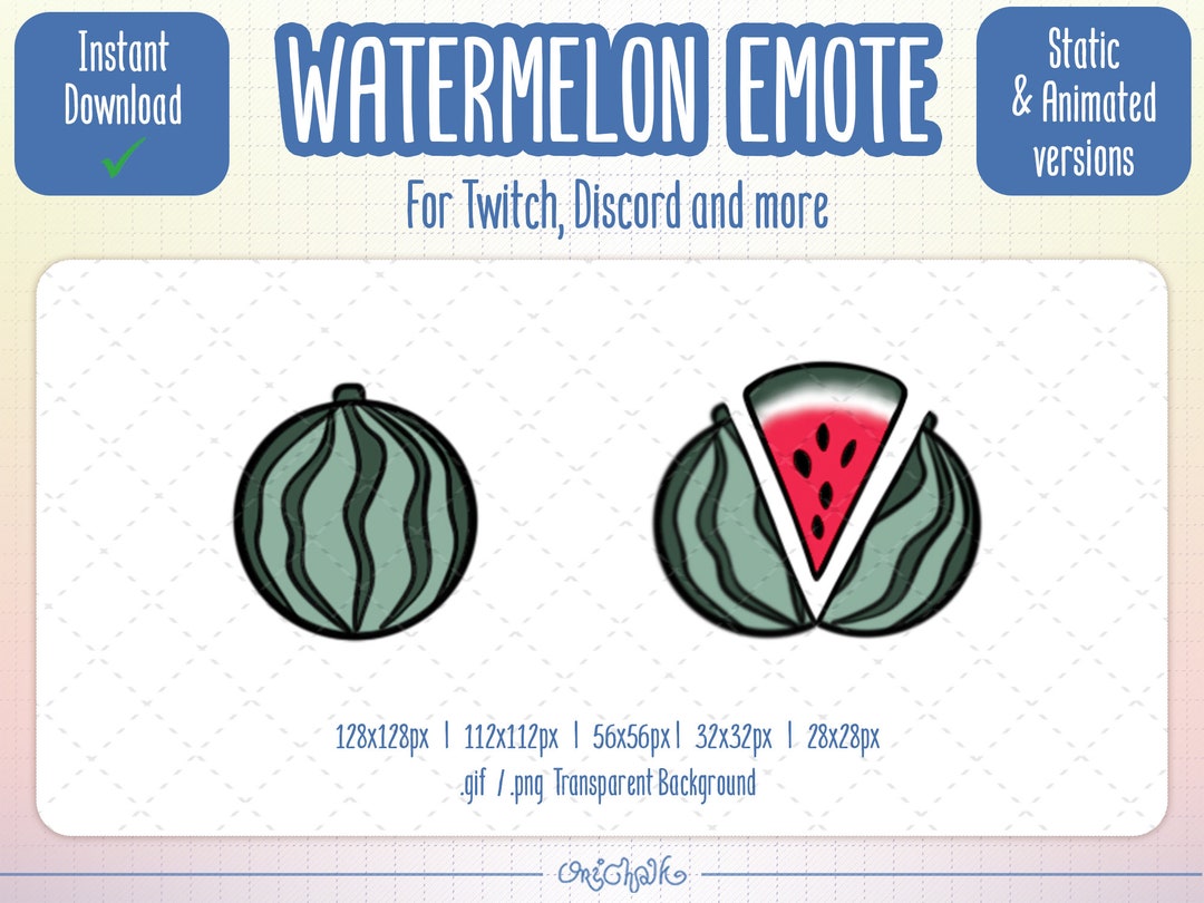 Watermelon Emote for Twitch, Discord - Animated and Static - Etsy